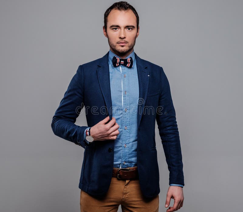 Sharp Dressed Fashionist Wearing Jacket Stock Image - Image of handsome ...