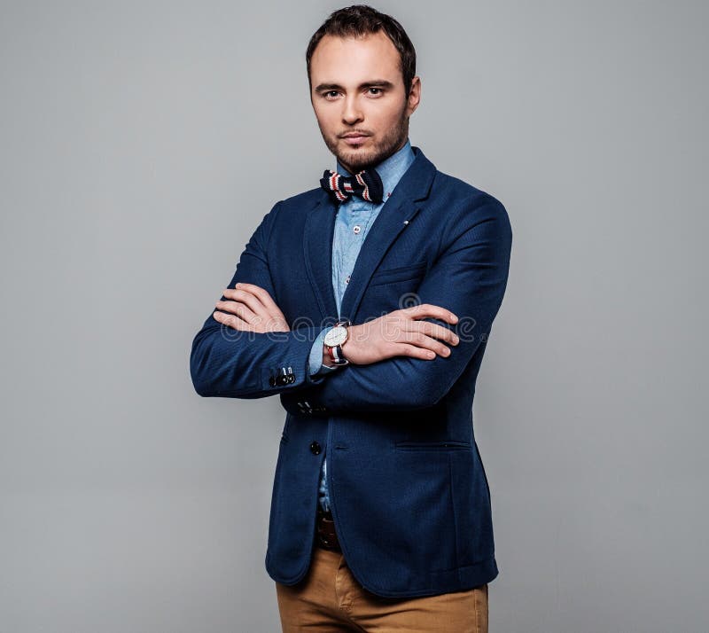 Sharp Dressed Fashionist Wearing Jacket Stock Photo - Image of isolated ...