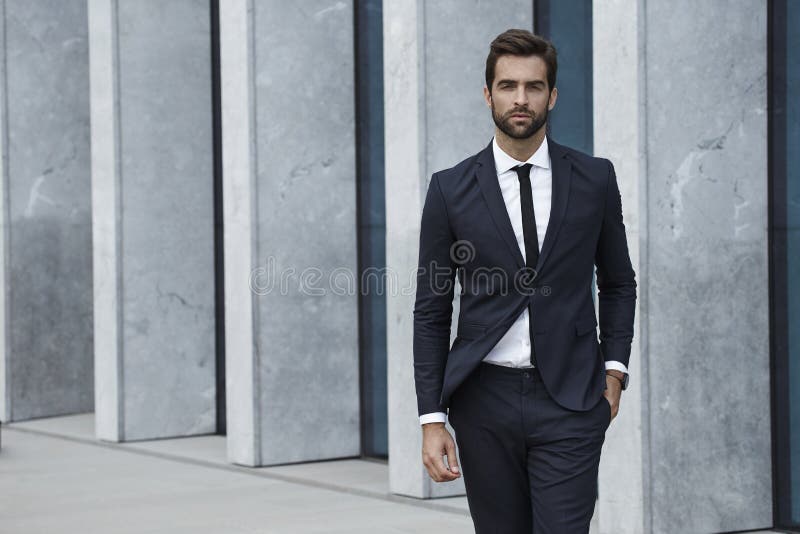Sharp Dressed Man in Business Suit Stock Image - Image of serious ...