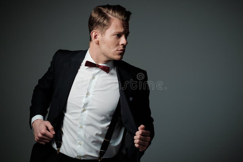 Sharp Dressed Man Wearing Jacket Stock Image - Image of gentleman ...