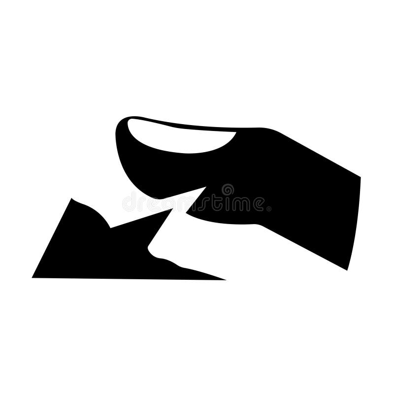 Sharp Edge of Finger Hazard Black Icon,Vector Illustration, Isolate on ...