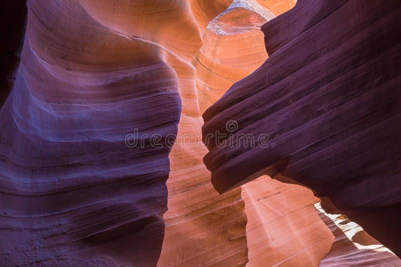 Sharp Edge in Lower Antelope Canyon Stock Image - Image of purple ...