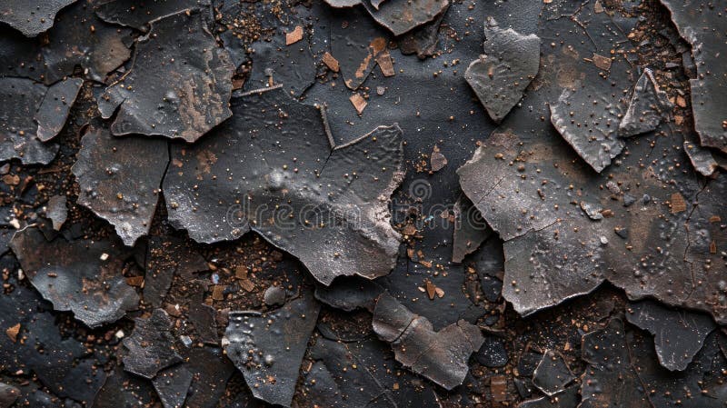 Sharp Edged Metal Fragments Dotted with Specks of Dust Creating a ...