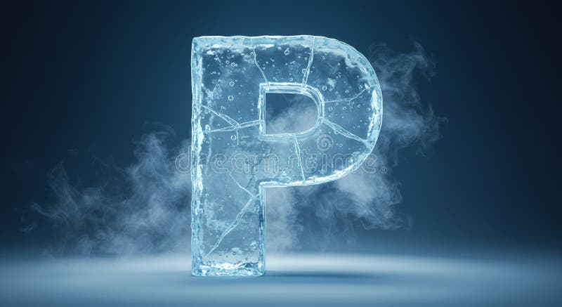 Sharp-Edged P Glowing in Blue Smoke Stock Illustration - Illustration ...