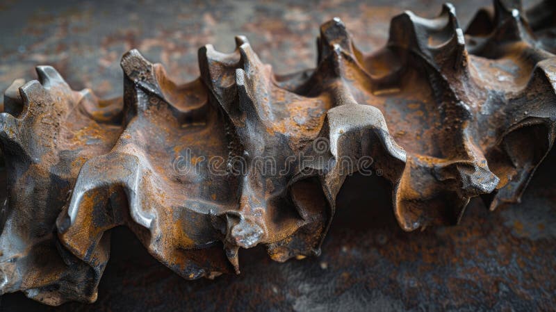 The Sharp Edges and Jagged Surface of a Worn Industrial Chain Worn Down ...