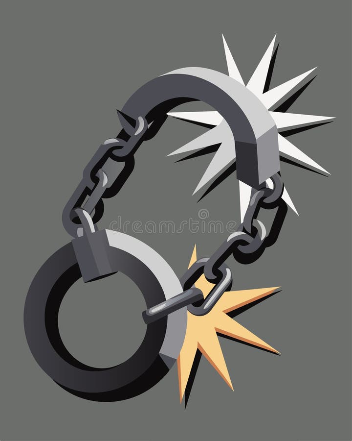 The Sharp Edges of the Metal Shackles Dig into the Brain Causing Pain ...