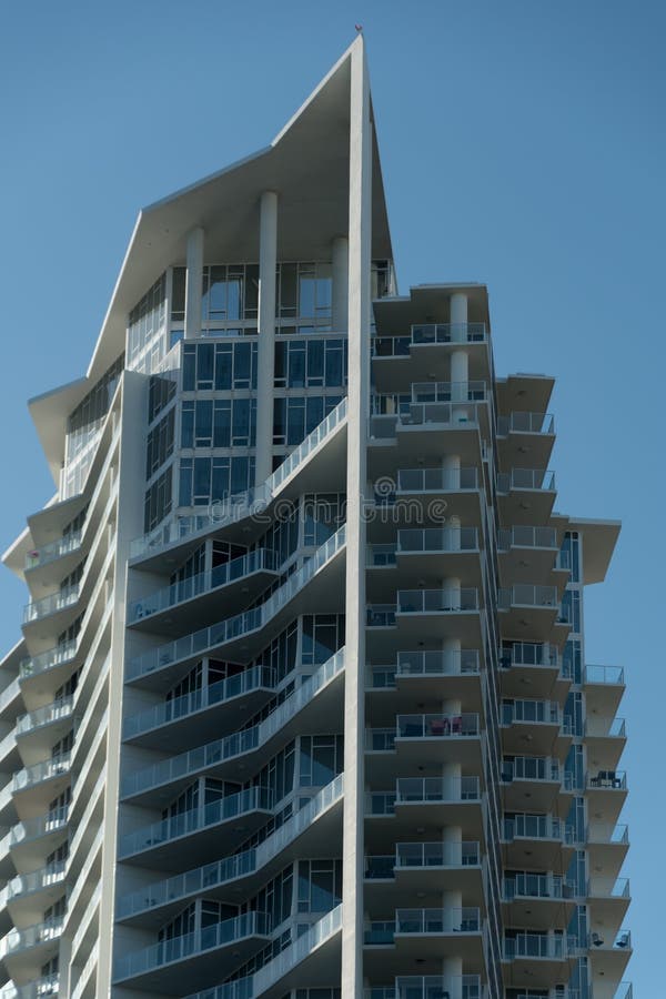 Sharp Edges of Modern Skyscraper on Bayshore Drive - 2 Stock Photo ...