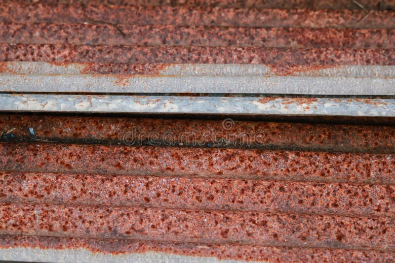 Sharp Edges of the Rusty Metal Sheets Placed on the Floor. Old Aged ...