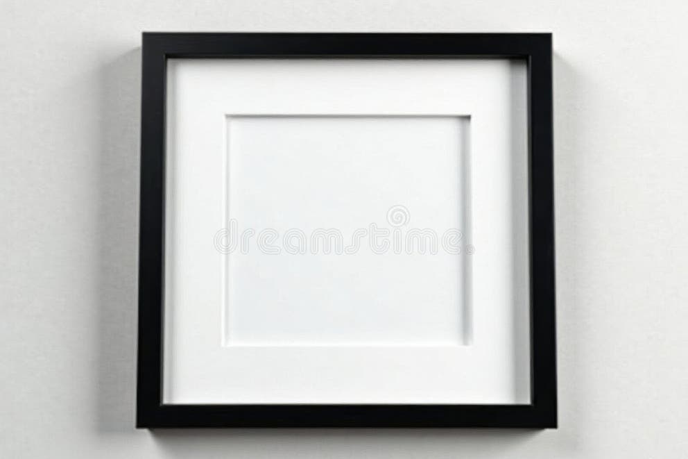 Sharp Edges, Thin Black Square Frame with Bright White Matting , High ...