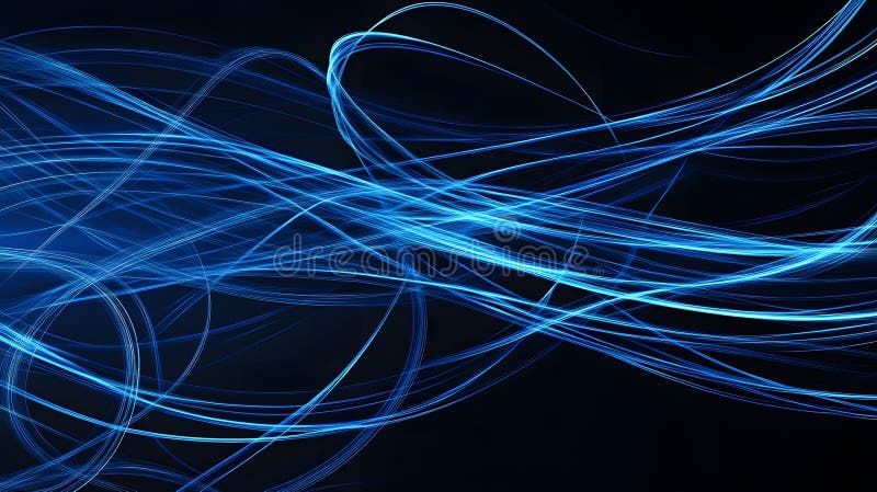 Sharp Electric-blue Glowing Lines Crossing in Curved Wave Pattern Stock ...