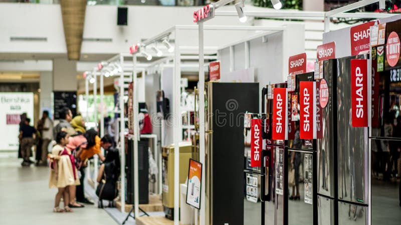 Sharp Electronic Products Exhibition at the Mall. Editorial Photography ...