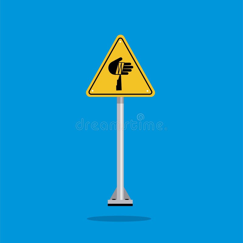 Sharp Element Warning Sign with Yellow Triangle Board Stock Vector ...