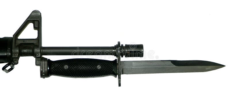 American Bayonet on an M16 Rifle Stock Image - Image of firepower ...