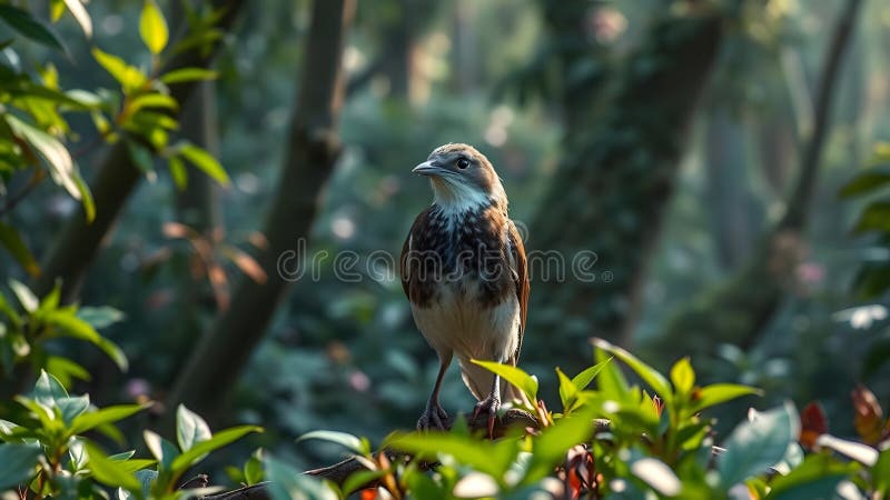 Sharp Eyed Bird in a Magical Forest with Lush Greenery Stock ...