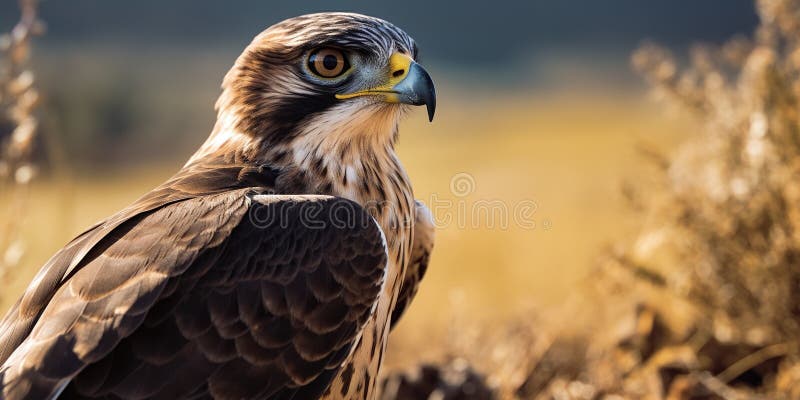 A Sharp-eyed Hawk Scanning the Terrain, Embodying Focused Intent ...