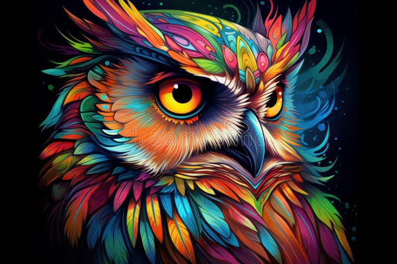 Sharp-eyed Owl Portrait Bird Predator. Generate Ai Stock Photo - Image ...