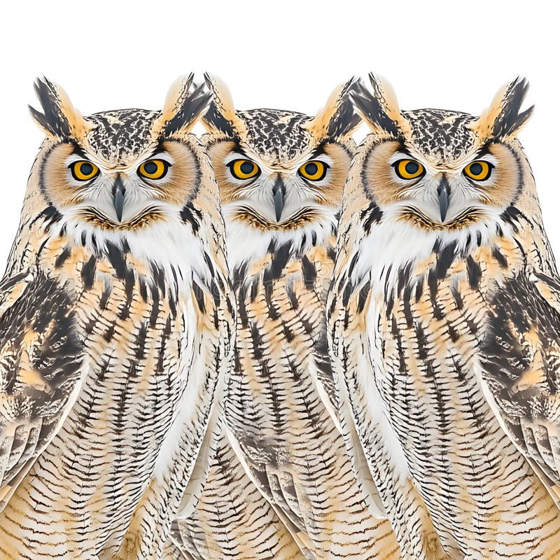 Sharp Eyes of the Eurasian Eagle-Owl Isolated Stock Illustration ...