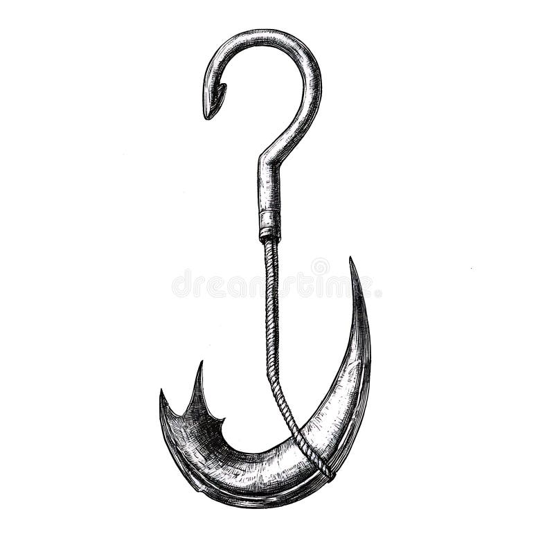 Sharp Fishing Hook Illustration Stock Illustration - Illustration of ...