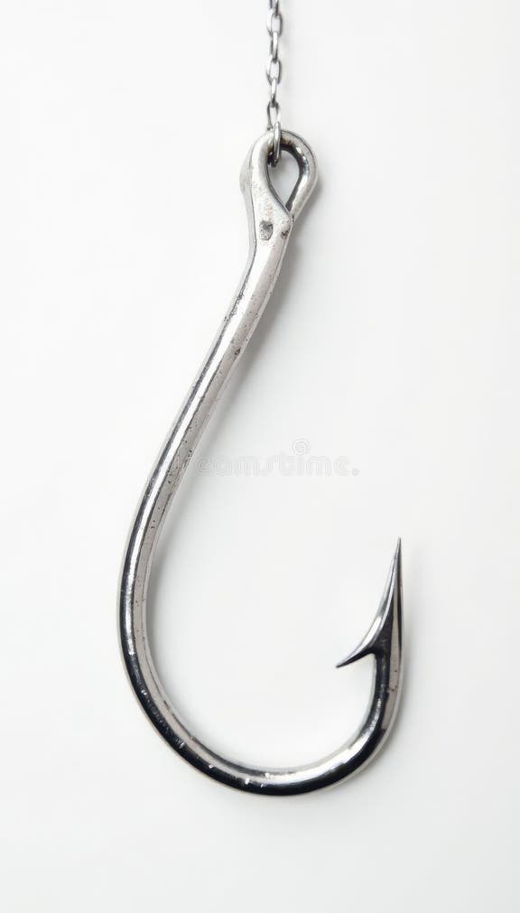 Sharp Fishing Hook and Thin Line Isolated on White , Bait, Image Stock ...