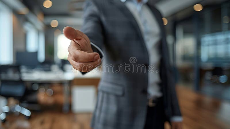 Sharp Focus on a Business Leader S Hand Gesture in Office Stock ...