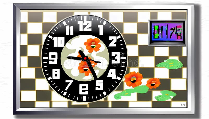 Sharp Focus Clock Sticker, Made with Generative AI Stock Illustration ...