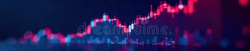 Sharp Focus on Rising Candlestick Graph, Blue Screen Backdrop , Finance ...