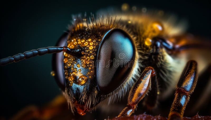 Sharp Focus on Small Bee Hairy Leg Generative AI Stock Illustration ...