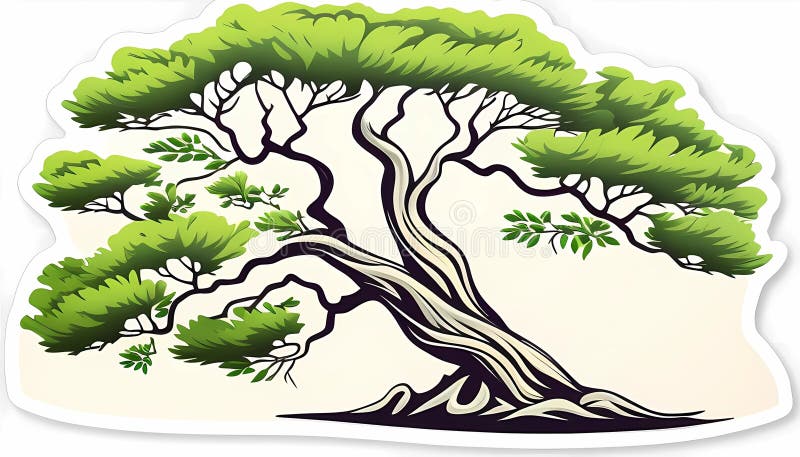 Sharp Focus Tree Sticker, Made with Generative AI Stock Image - Image ...