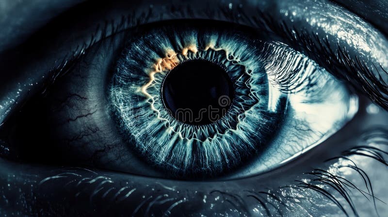 A Sharp, Focused Eye Staring Intensely, Capturing Every Detail Stock ...