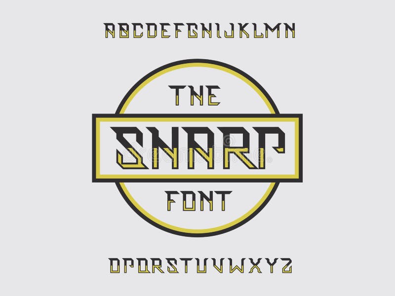 Alphabet Sharp Lines Font Black Stock Vector - Illustration of blue ...