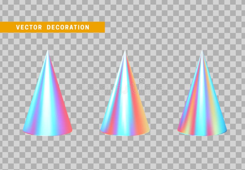 Sharp Geometric Cone Cast Volumetric. Set 3d Holographic Geometric ...