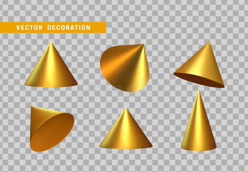 Sharp Geometric Cone Cast Volumetric. Set 3d Geometric Shapes Objects ...