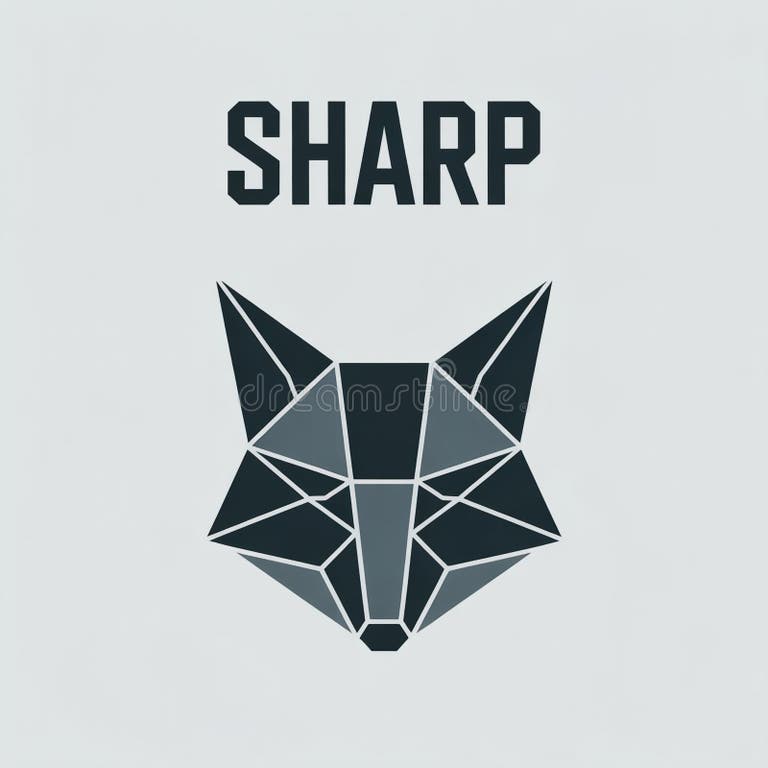 Sharp Geometric Fox Logo Design Vector Illustration for Branding and ...