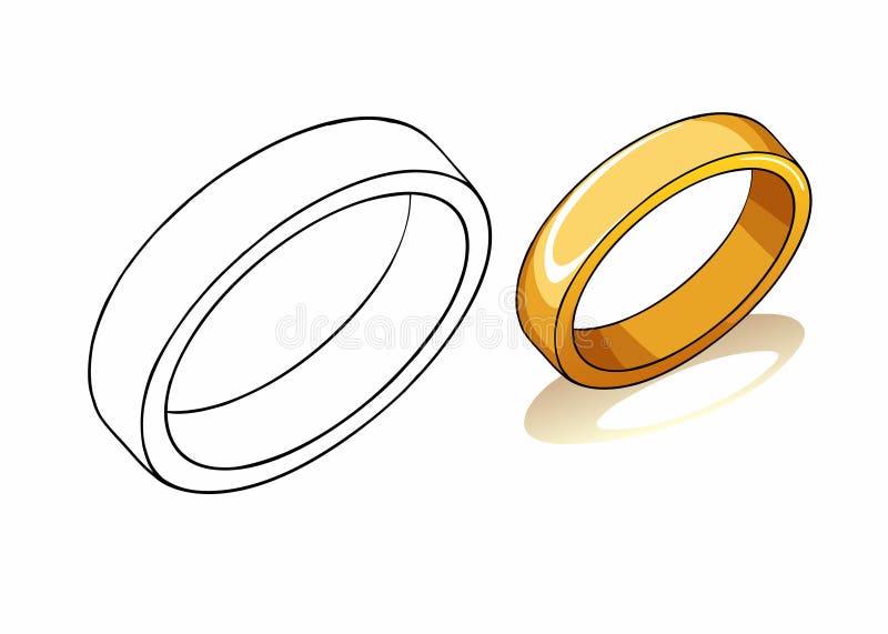 Sharp-gold-ring-with-studio-reflections Coloring Page Stock ...