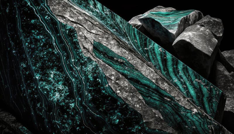 Sharp Granite Stones, Gray and Dark Green Color with Texture of Granite ...