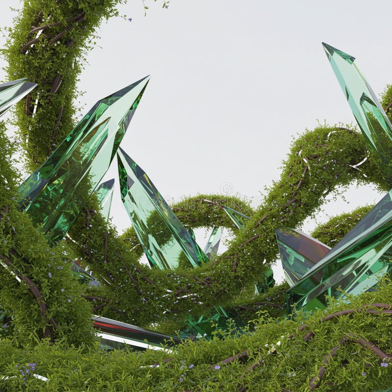 Sharp Green Glass-like Crystal Structures Emerge from Twisting Vine ...