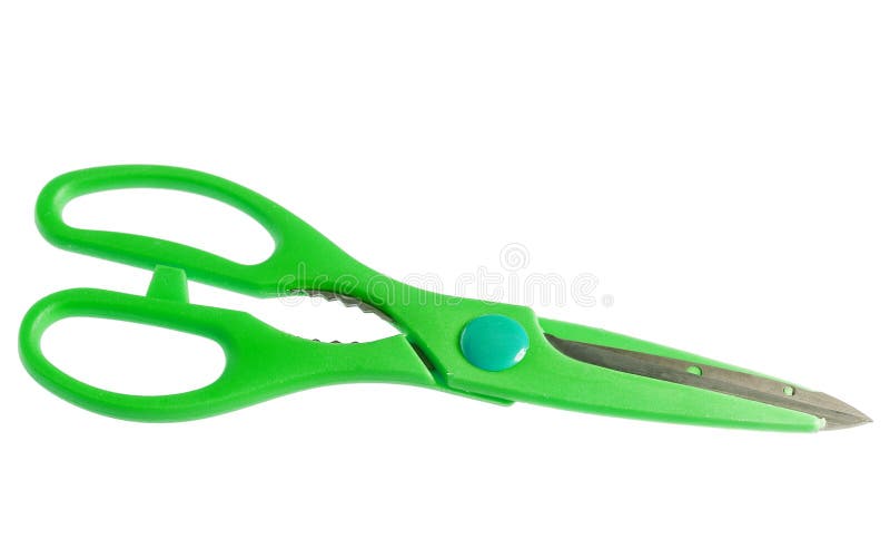 Green Scissors Cut 10 Hryvnia Isolated on a White Background. Stock ...
