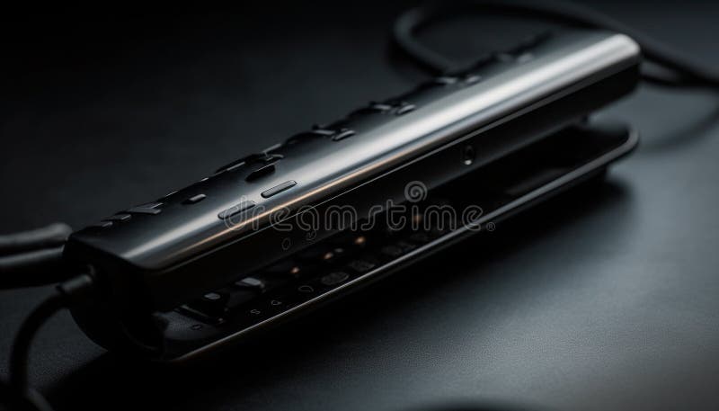 Sharp Guitar Strings Reflect Modern Technology in Dark Studio Shot ...