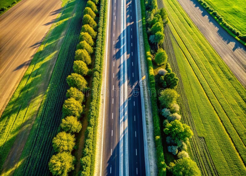 Sharp Highway Lines Define a Clear Path Aerial View of Highway 280 ...
