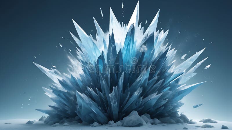 Sharp Ice Burst in Motionless Chaos Stock Illustration - Illustration ...