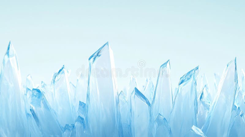 Sharp Ice Crystals Creating a Winter Wonderland in Blue Tones Stock ...