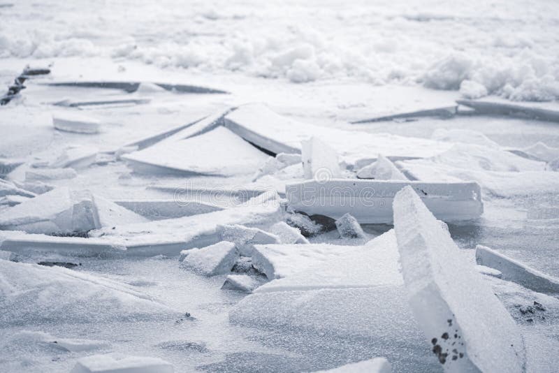 Sharp Ice Edges on River Surface Stock Photo - Image of cold, floe ...