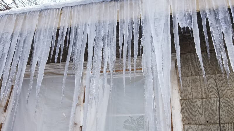 Sharp ice hanging down stock image. Image of blizzard - 235472683