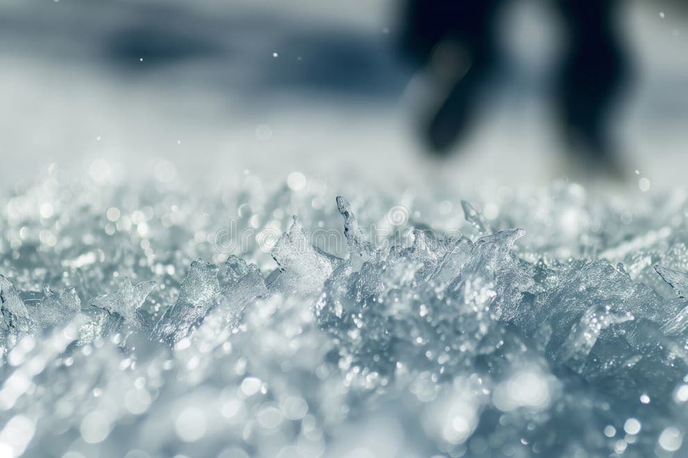 Sharp Ice Layer with Distant Player in Midcollision, Blurred Stock ...