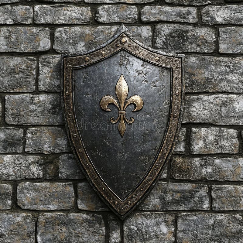 A Sharp Image of a Sumptuous Medieval Shield, Featuring Ornate Gold and ...