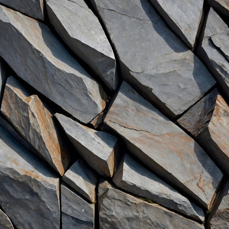 Sharp Jagged Cliffside Stones with Rugged Texture in Light Gray and ...