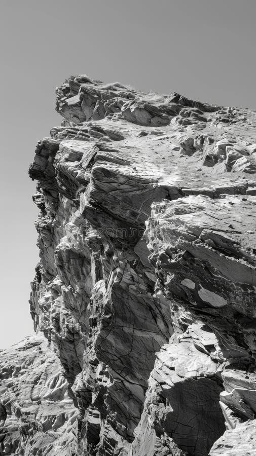 The Sharp Jagged Edges of a Rocky Cliff Face Contrasting with the Soft ...