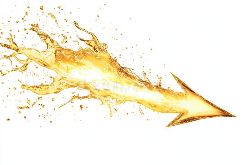 A Sharp, Jagged Oil Splash Creating a Lightning Bolt Shape, Isolated on ...