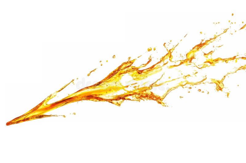 A Sharp, Jagged Oil Splash Creating a Lightning Bolt Shape, Isolated on ...