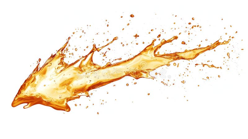 A Sharp, Jagged Oil Splash Creating a Lightning Bolt Shape, Isolated on ...